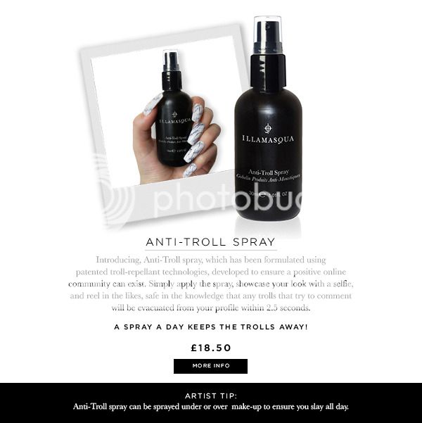 New Release: Illamasqua Anti-Troll Spray - fivezero